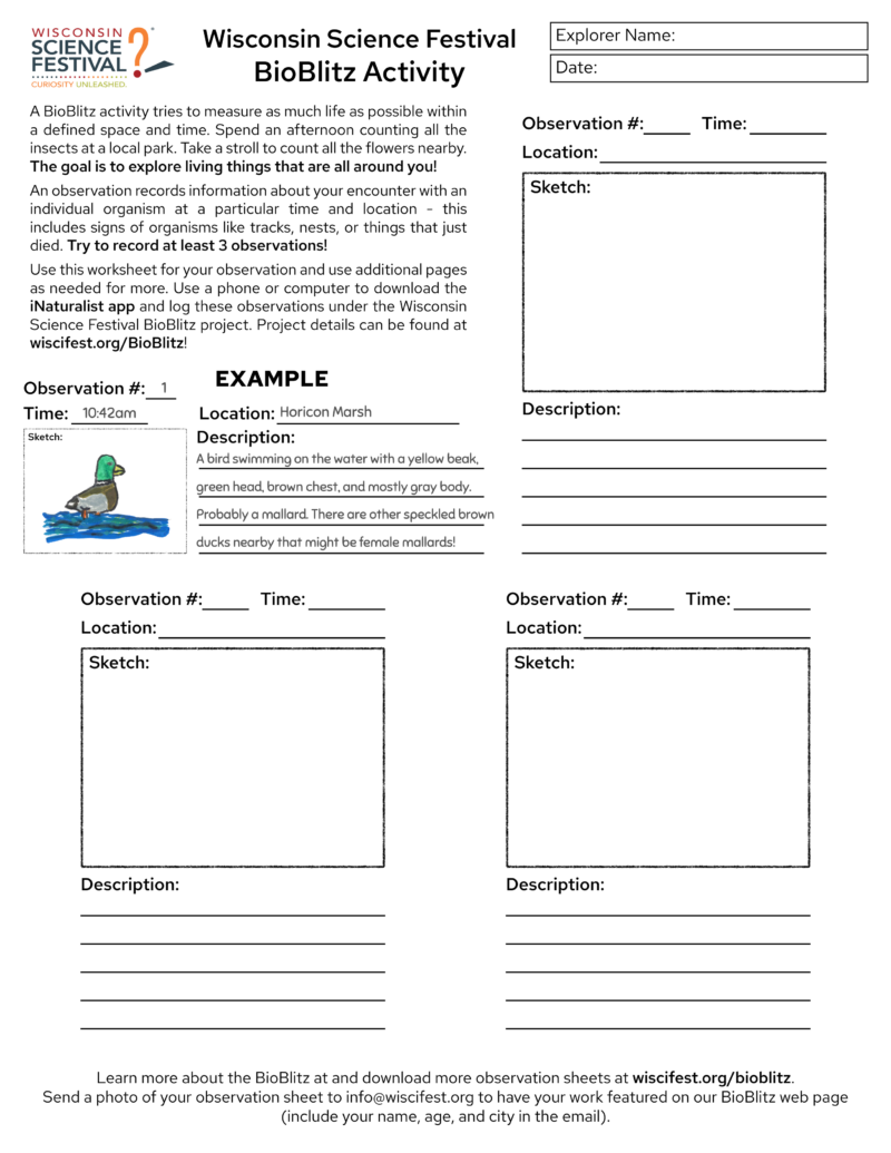 BioBlitz – www.wisconsinsciencefest.org